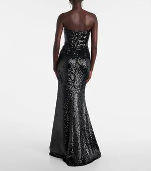 Elie Saab Sequined Strapless Gown