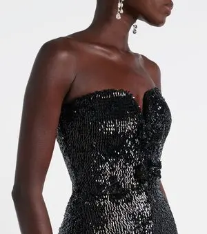 Elie Saab Sequined Strapless Gown
