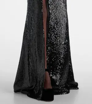 Elie Saab Sequined Strapless Gown