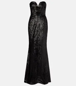Women's Strapless Sequin Evening Dress