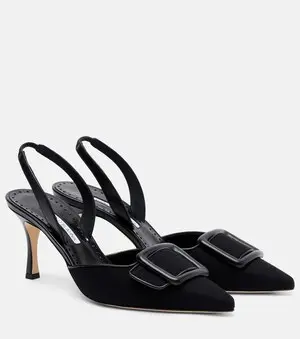 Manolo Blahnik Mayslibi 70 Slingback Pumps - Black