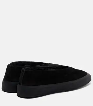 Le Monde Beryl Shearling-lined Ballet Flats - Black