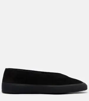 Le Monde Beryl Shearling-lined Ballet Flats - Black