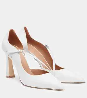 MALONE SOULIERS Bettina 90 Patent Leather Pumps - White