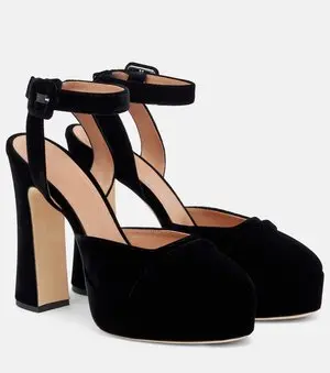 MALONE SOULIERS Mora 125 Velvet Platform Pumps