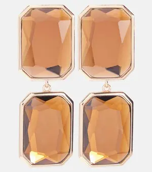 SELF-PORTRAIT Amber Gold-plated Drop Earrings - Brown