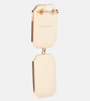 SELF-PORTRAIT Amber Gold-plated Drop Earrings