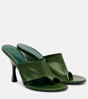Magda Butrym Leather Thong Sandals - Green