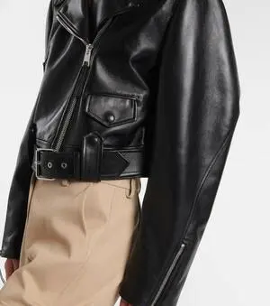 Givenchy Cocoon Cropped Leather Biker Jacket
