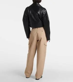 Givenchy Cocoon Cropped Leather Biker Jacket