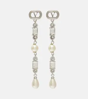 Valentino Garavani Vlogo Swarovski Drop Earrings - Silver