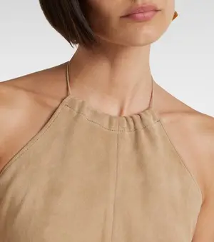Stouls Rosie Halterneck Suede Top - Beige