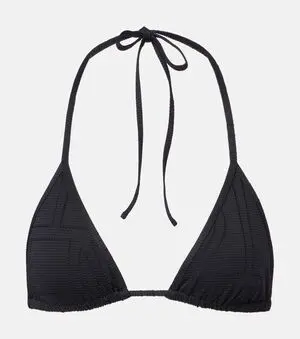 TOTEME Monogram Pointelle Bikini Top - Black