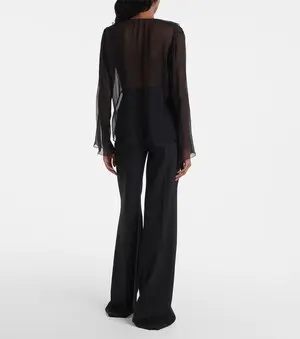 NILI LOTAN Gisella Silk Chiffon Blouse
