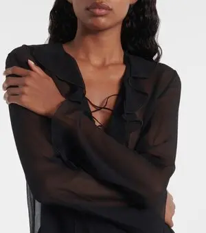 NILI LOTAN Gisella Silk Chiffon Blouse