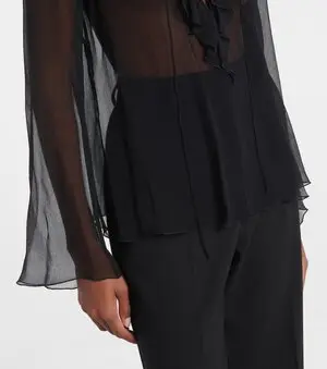 NILI LOTAN Gisella Silk Chiffon Blouse