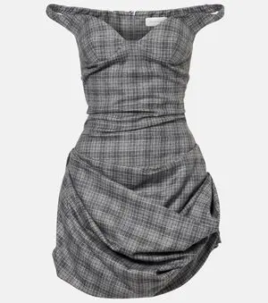 Magda Butrym Ruched Off-shoulder Bustier Dress - Grey