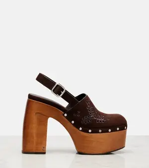 JIMMY CHOO Alida 135 Suede Platform Clogs