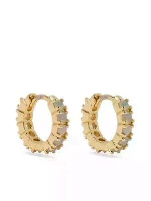 RYENN'S EYES Aventurine Huggie Hoop Earrings - Gold