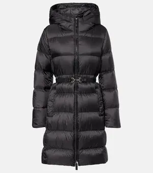 Max Mara Quilted Down Coat With Belt - Black