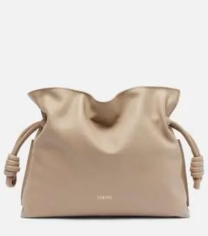 Loewe Flamenco Medium Leather Tote Bag - Beige