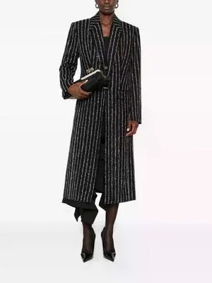 MUGLER Pinstripe Wool Coat