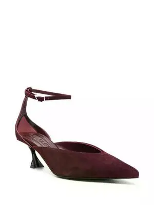 MUGLER 55mm Fang Ankle-strap Pumps - Red