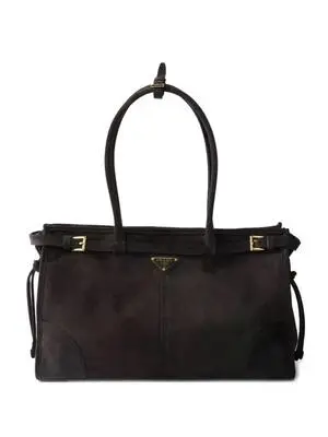 Prada Suede Bonnie Tote Bag - Brown