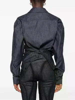 MUGLER Asymmetrical Button-fastening Shirt - Blue