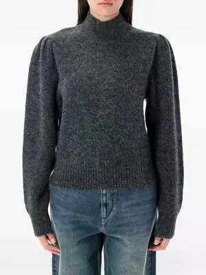 MARANT ETOILE Turtleneck Puff-sleeve Sweater - Grey