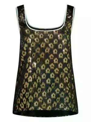 La DoubleJ All-over Print Silk Top
