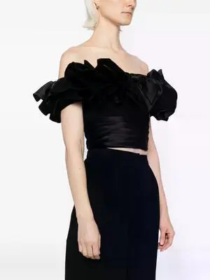 SAIID KOBEISY Ruffled Blouse - Black