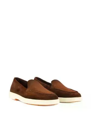 Santoni Suede Loafers - Brown