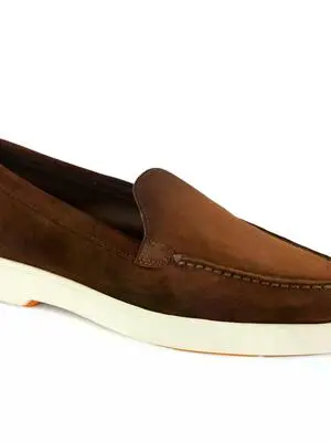 Santoni Suede Loafers - Brown