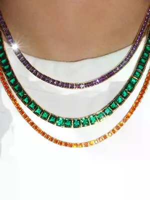 IZABEL DISPLAY Izabel Tennis Necklace - Orange
