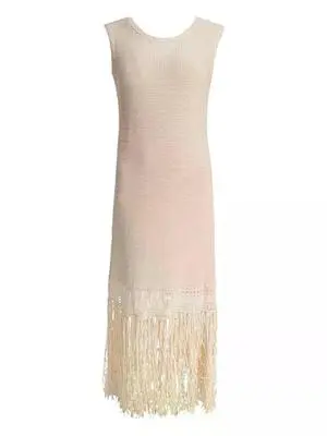 SANDBEIGE Knitted Fringed Dress