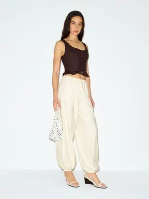 REFORMATION Kiera Linen Top - Brown