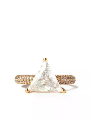 IZABEL DISPLAY Mega Triangle Pavé Ring - Gold