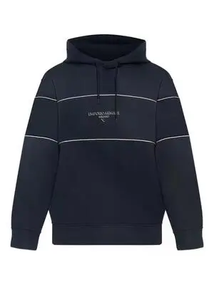 Emporio Armani Logo-print Hoodie - Blue