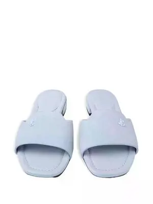 JIMMY CHOO Dina Logo-embellished Flat Sandals - Blue