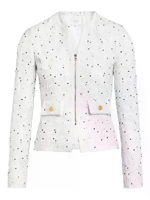 Giambattista Valli Polka-dot Bouclé Jacket - White