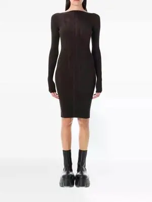 Rick Owens Ribbed Knit Open-back Mini Dress