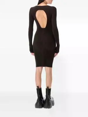 Rick Owens Ribbed Knit Open-back Mini Dress