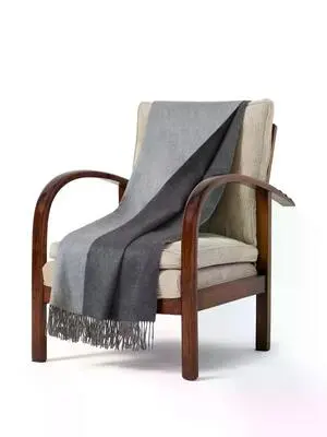 Brunello Cucinelli Double-cloth Fringe Throw - Grey