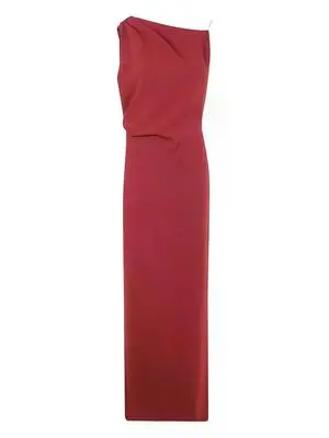 Max Mara Draped One-shoulder Maxi Dress - Red