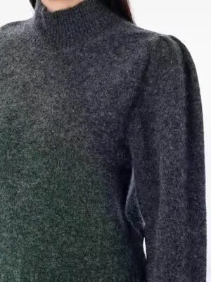 MARANT ETOILE Turtleneck Puff-sleeve Sweater - Grey