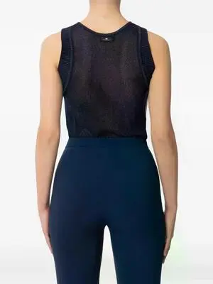 Elisabetta Franchi Mesh-knit Cropped Top - Blue