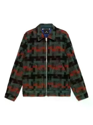 Paul Smith Geometric-pattern Wool Jacket - Green