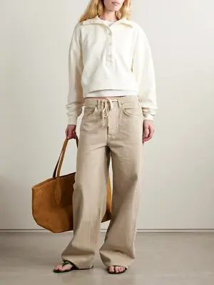 Citizens Of Humanity Mirelle Cropped Cotton-jersey Sweatshirt - Neutrals