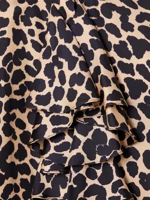 Balmain Leopard-print Silk Blouse With Ruffles - Animal Print